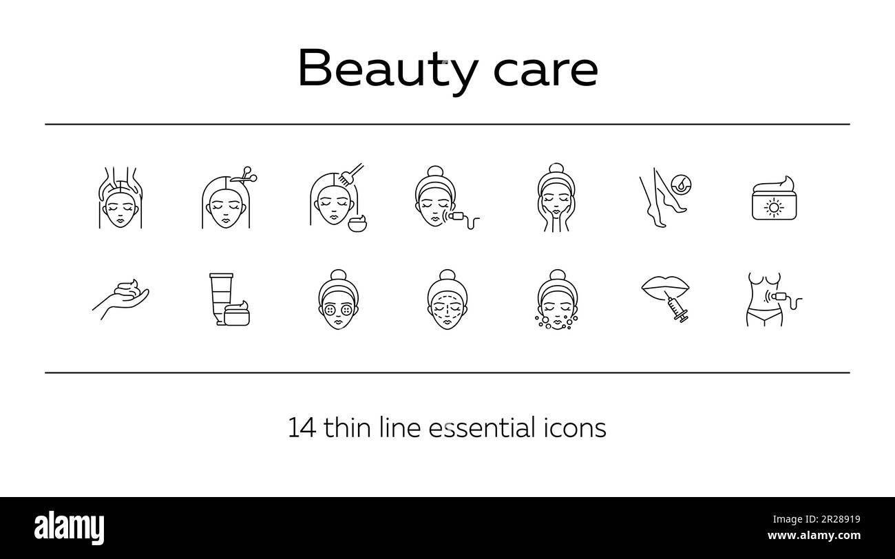 Beauty injection line icon Black and White Stock Photos & Images - Alamy