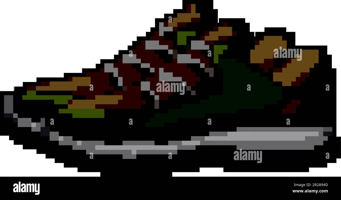 footwear man shoes game pixel art vector illustration Stock Vector ...