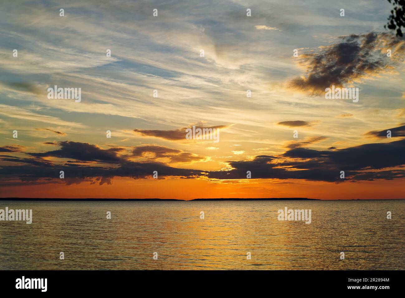 Beautiful sunset sky in Sweden Stock Photo - Alamy
