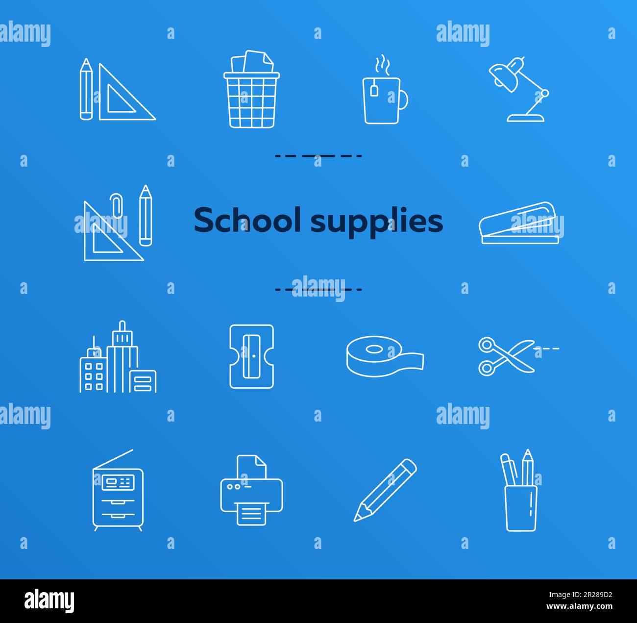 School supplies icon set Stock Vector Image & Art - Alamy