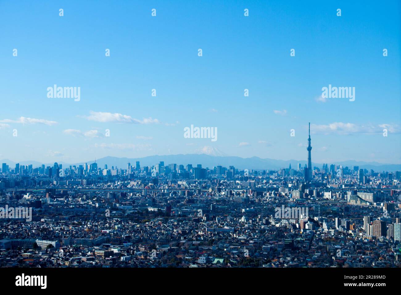Tokyo Sky Tree, Tokyo building complex and Mt. Fuji Stock Photo - Alamy