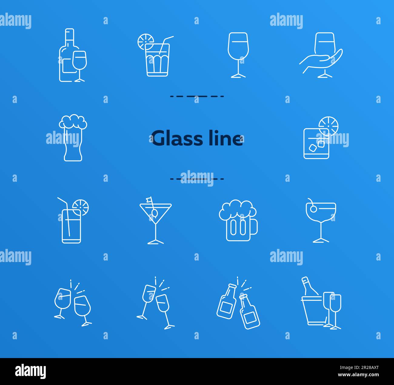 Glass line icons Stock Vector Image & Art - Alamy