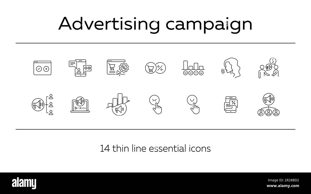 Advertising campaign icons Stock Vector Image & Art - Alamy