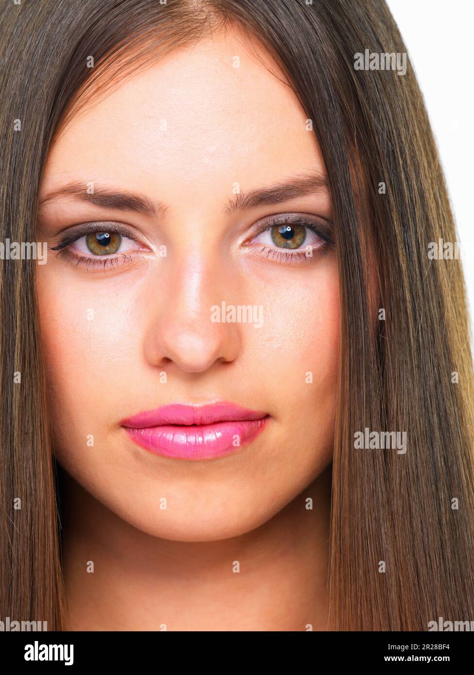 Closing in on her beauty. Studio portrait of a beautiful young woman ...