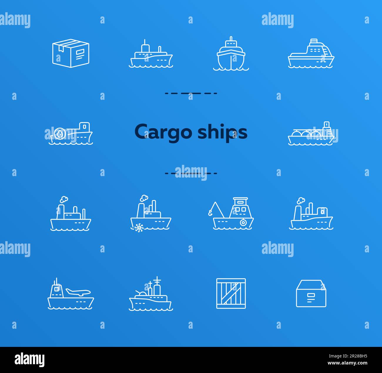 Cargo ships line icon set Stock Vector Image & Art - Alamy