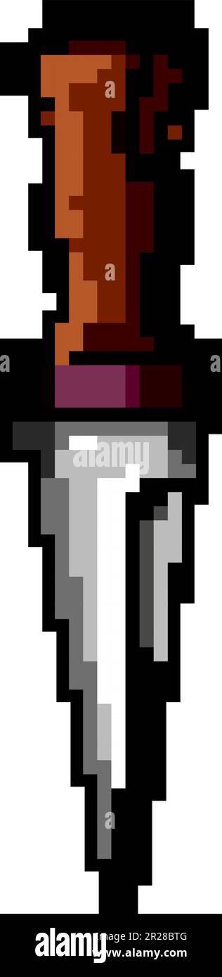 blade medieval weapon game pixel art vector illustration Stock Vector ...