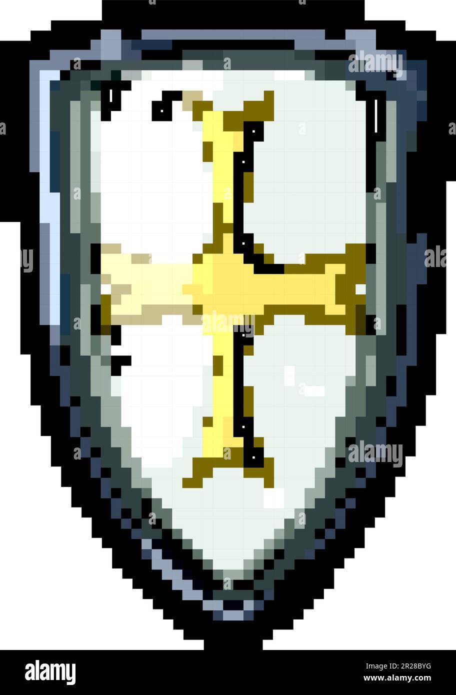 crest medieval shield game pixel art vector illustration Stock Vector ...