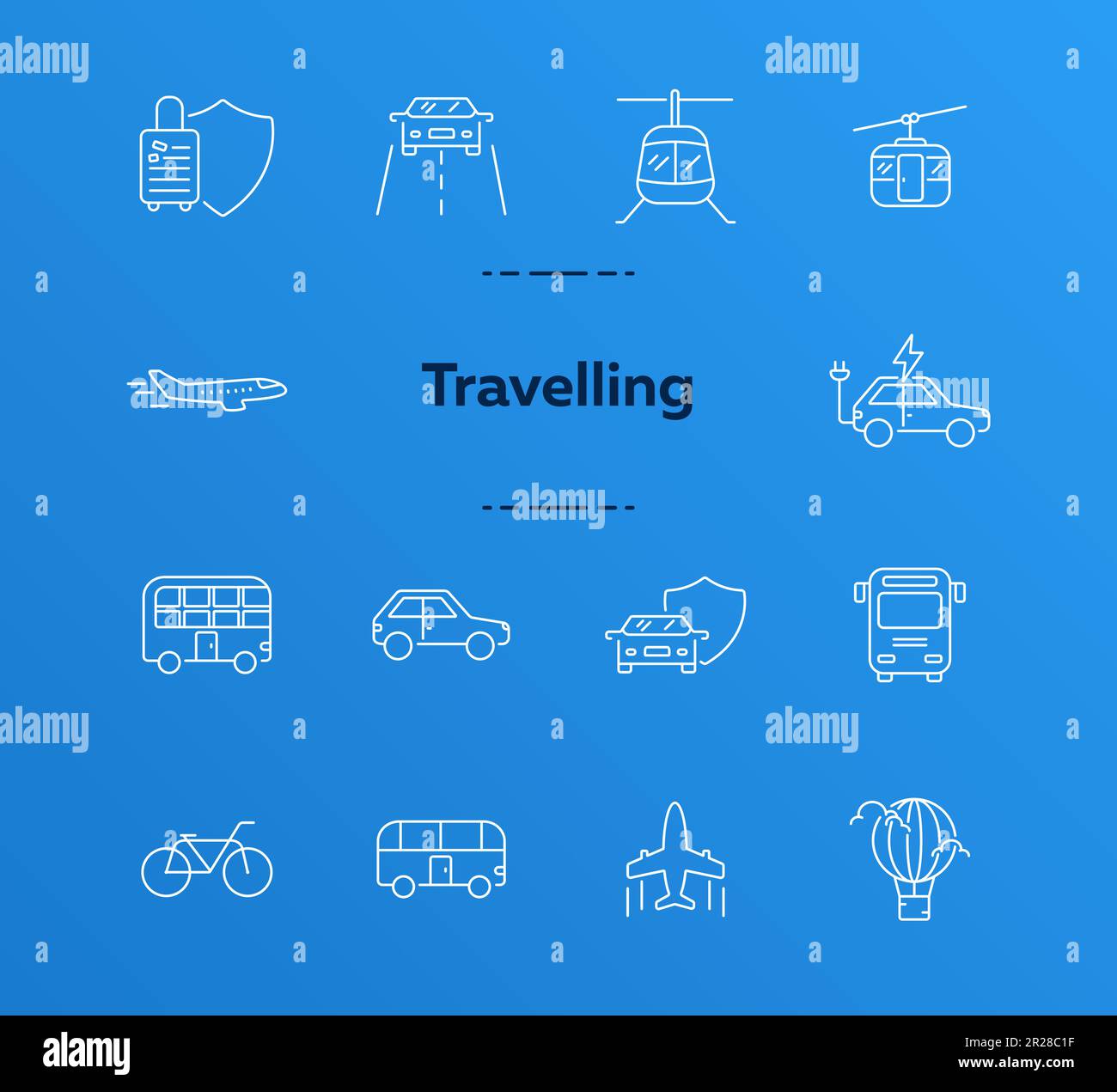 Travelling line icon set Stock Vector Image & Art - Alamy