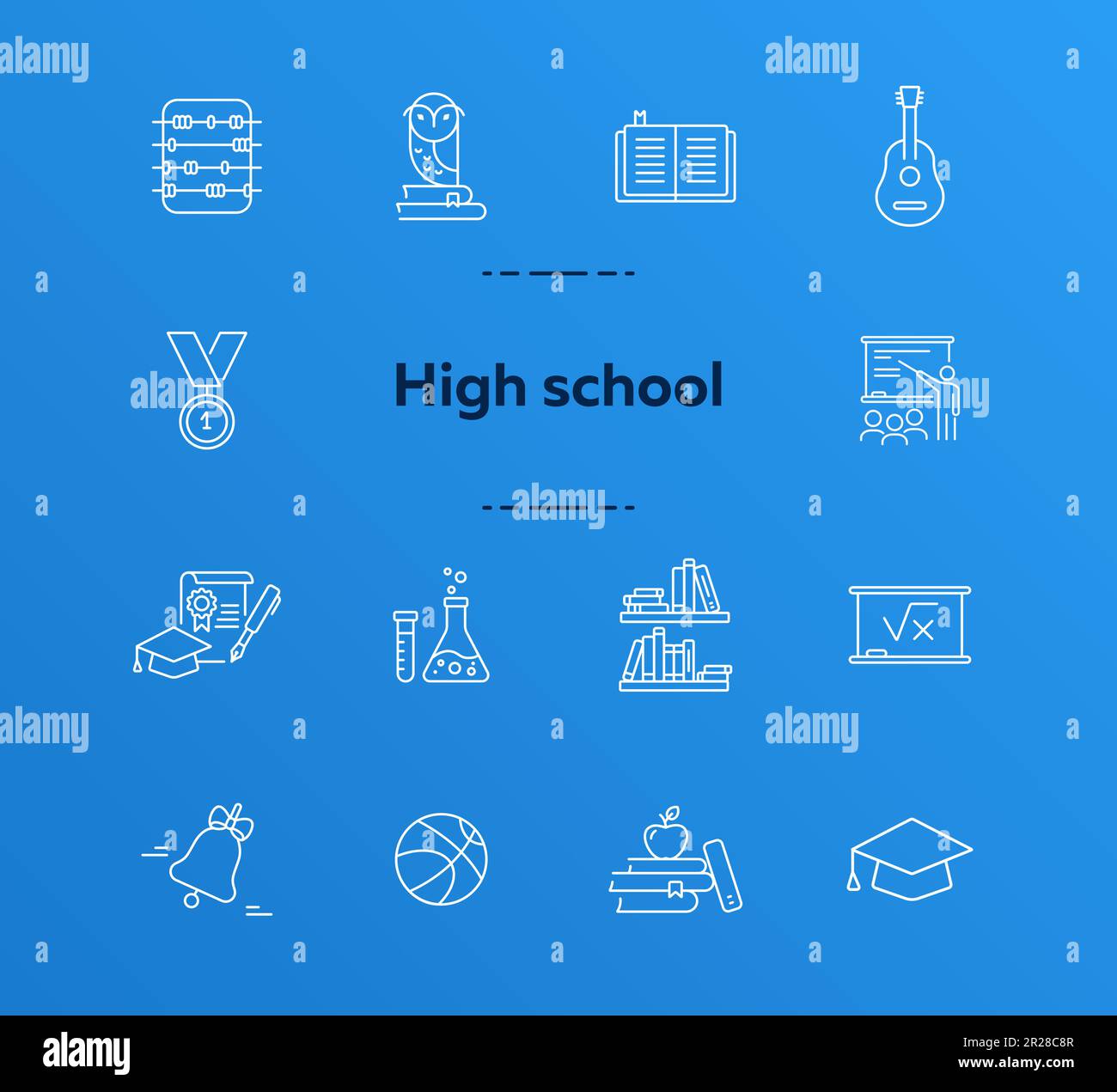 High school icons Stock Vector Image & Art - Alamy