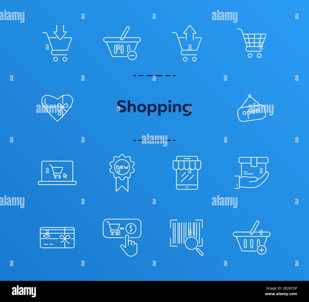 Shopping line icon set Stock Vector Image & Art - Alamy