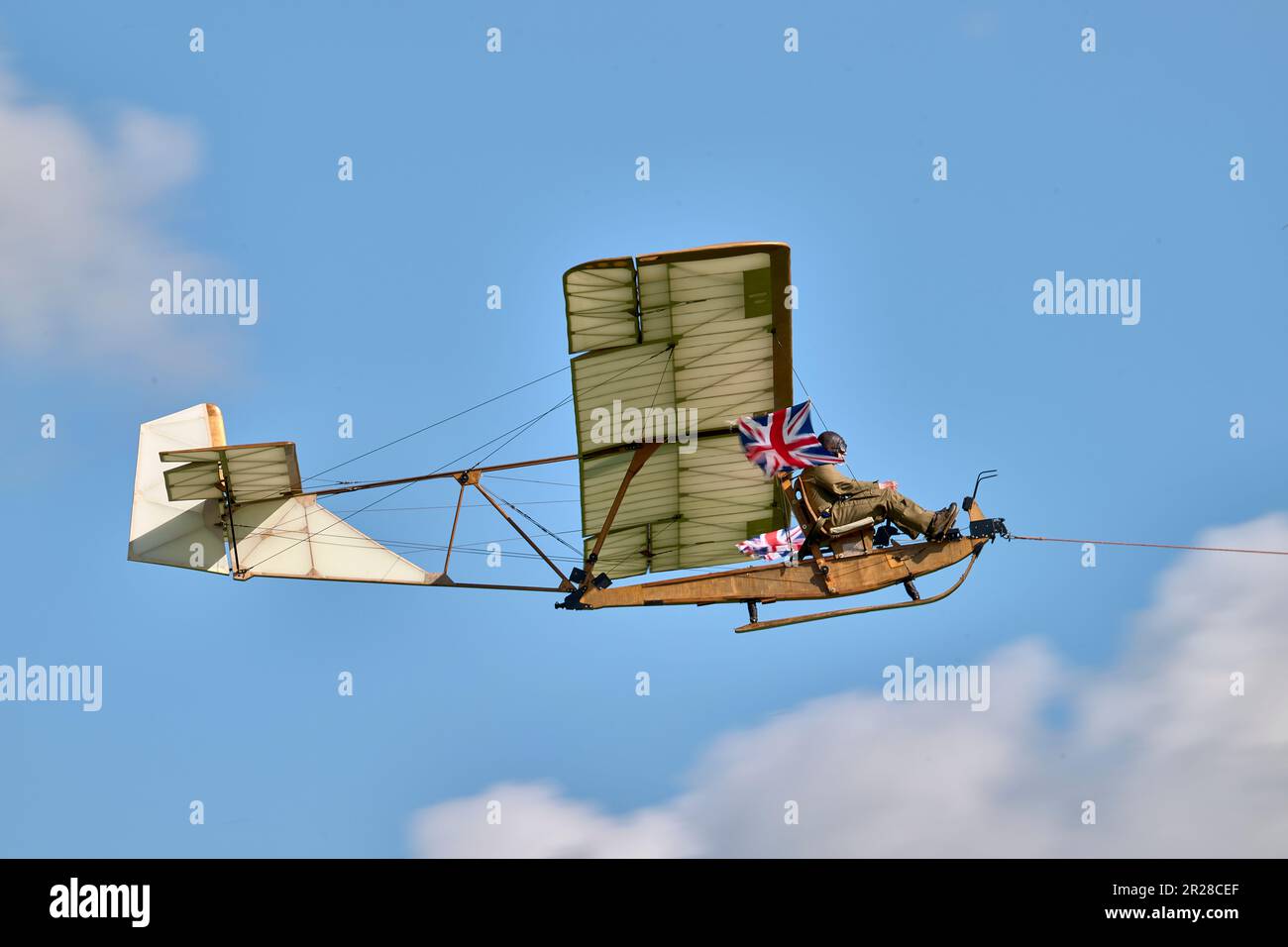 Vintage glider in flight Stock Photo - Alamy