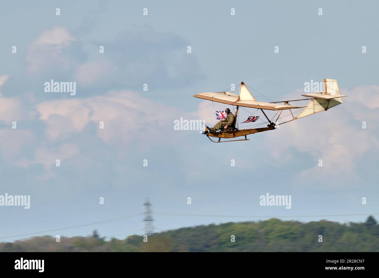 Vintage glider in flight Stock Photo - Alamy