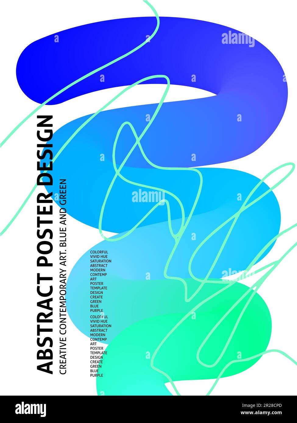Blue Wave Modern Colorful Poster Stock Vector Image & Art - Alamy