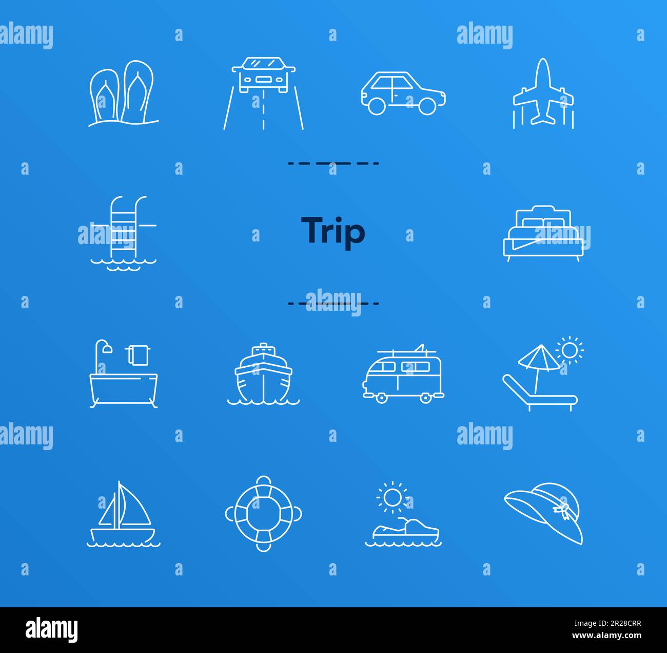 Trip line icon set Stock Vector Image & Art - Alamy