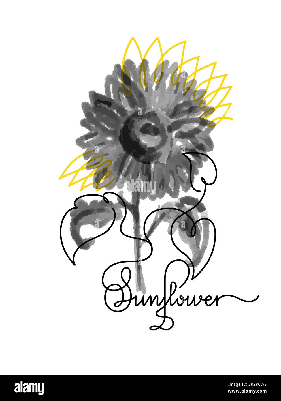 Watercolor Sunflower Lettering Stock Vector Image & Art - Alamy