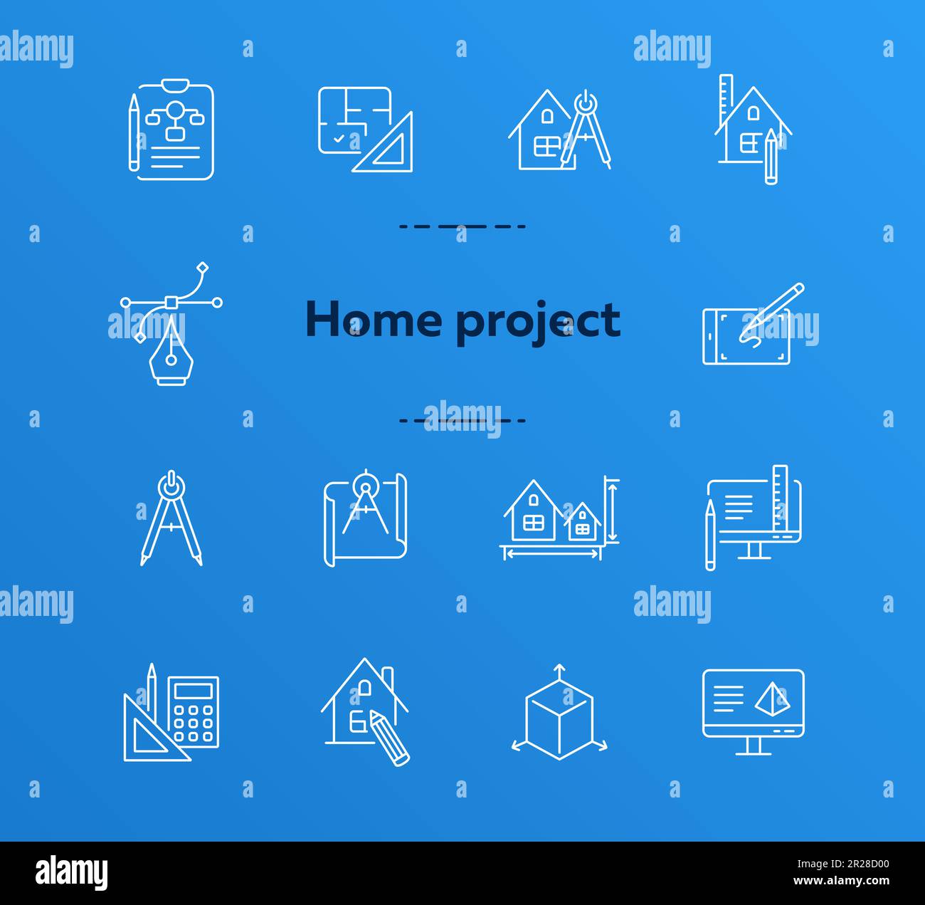 Home project line icon set Stock Vector Image & Art - Alamy
