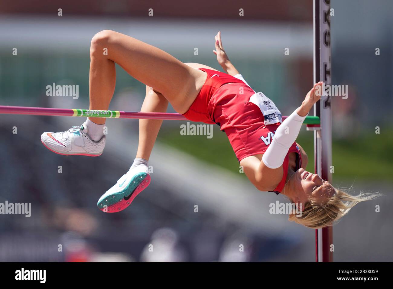 Talie Bonds of Arizona places third in the women's high jump at 5-10 (1 ...
