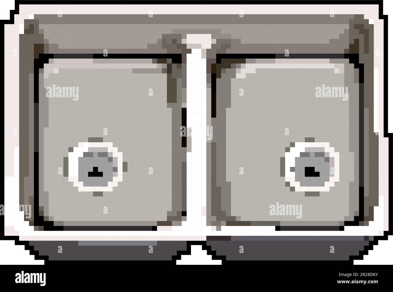 kitchen metal sink game pixel art vector illustration Stock Vector ...