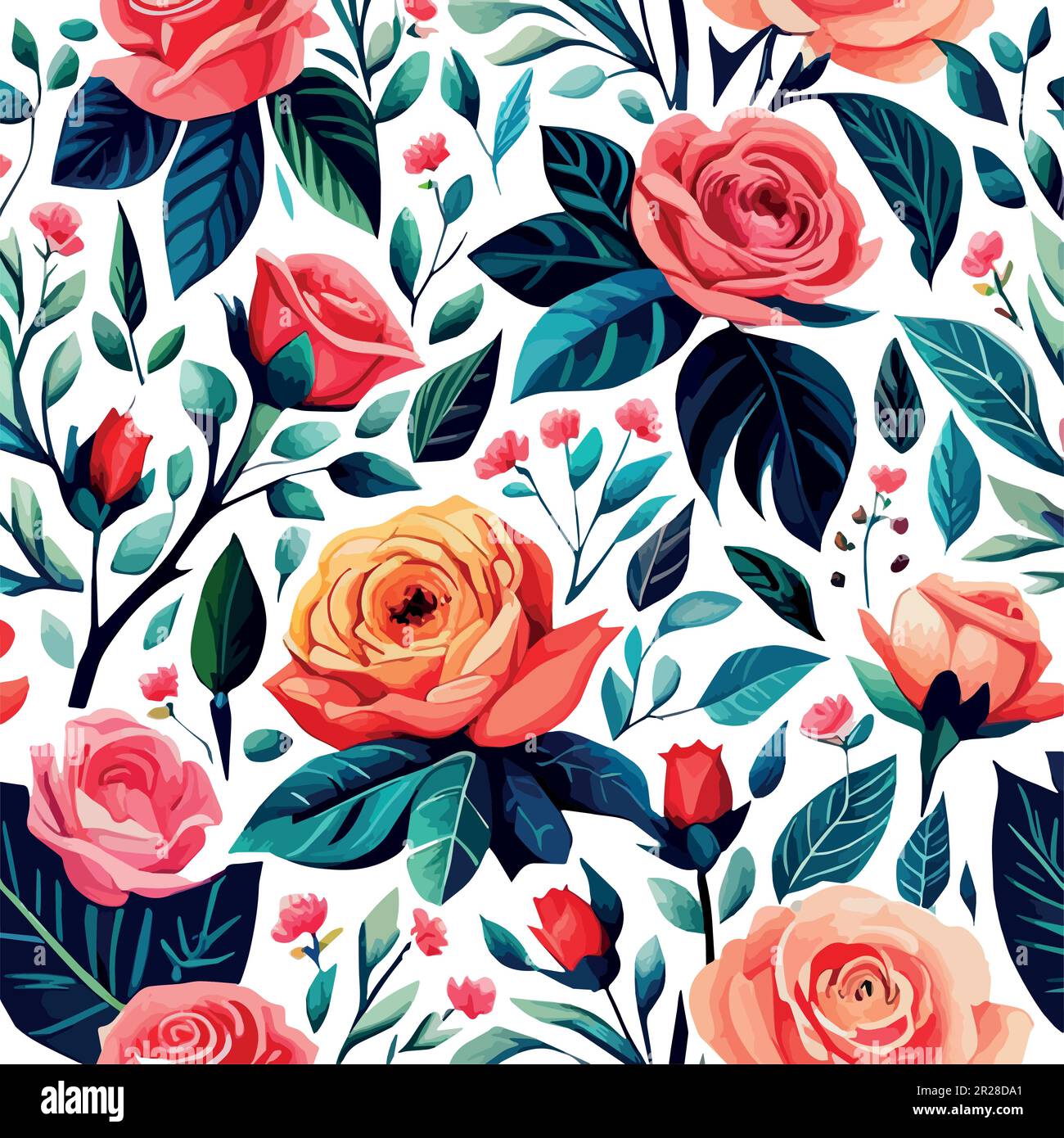 Large floral painting Stock Vector Images - Alamy