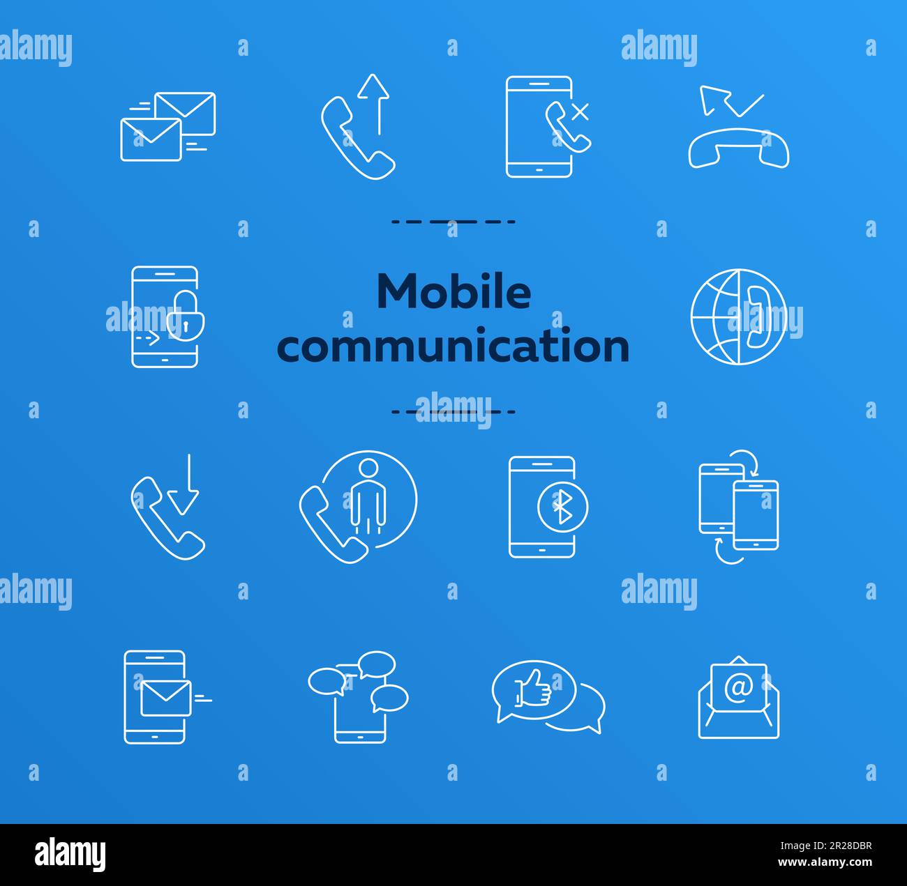 Mobile communication icons Stock Vector Image & Art - Alamy