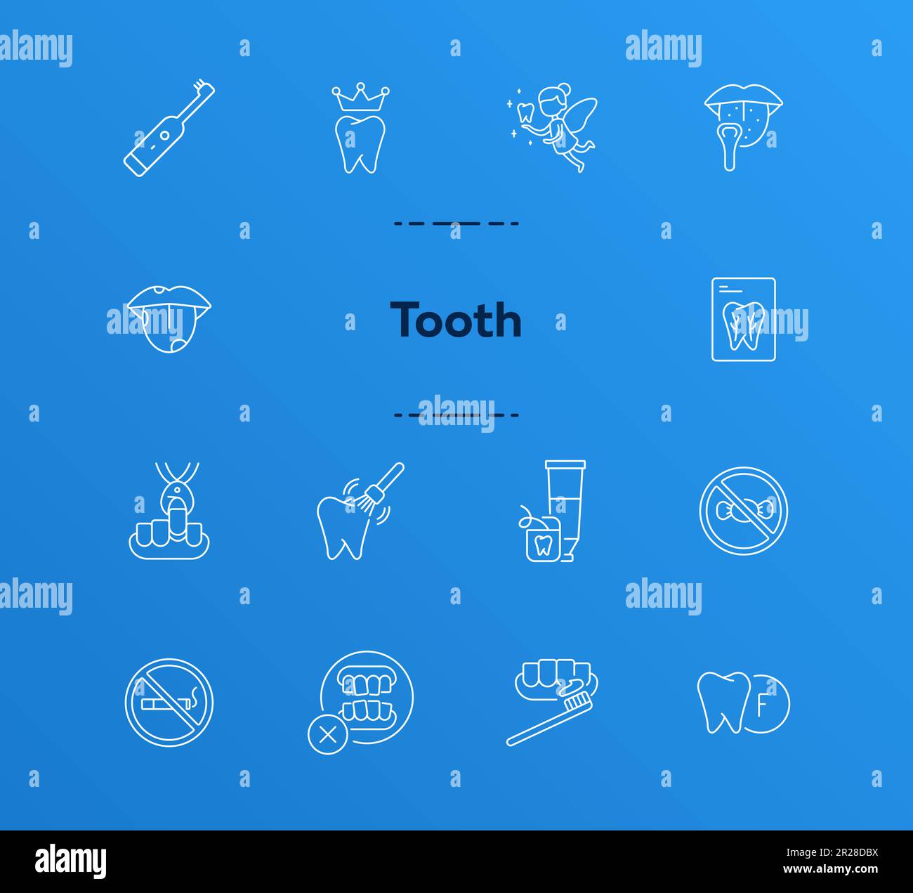 Tooth line icon set Stock Vector Image & Art - Alamy