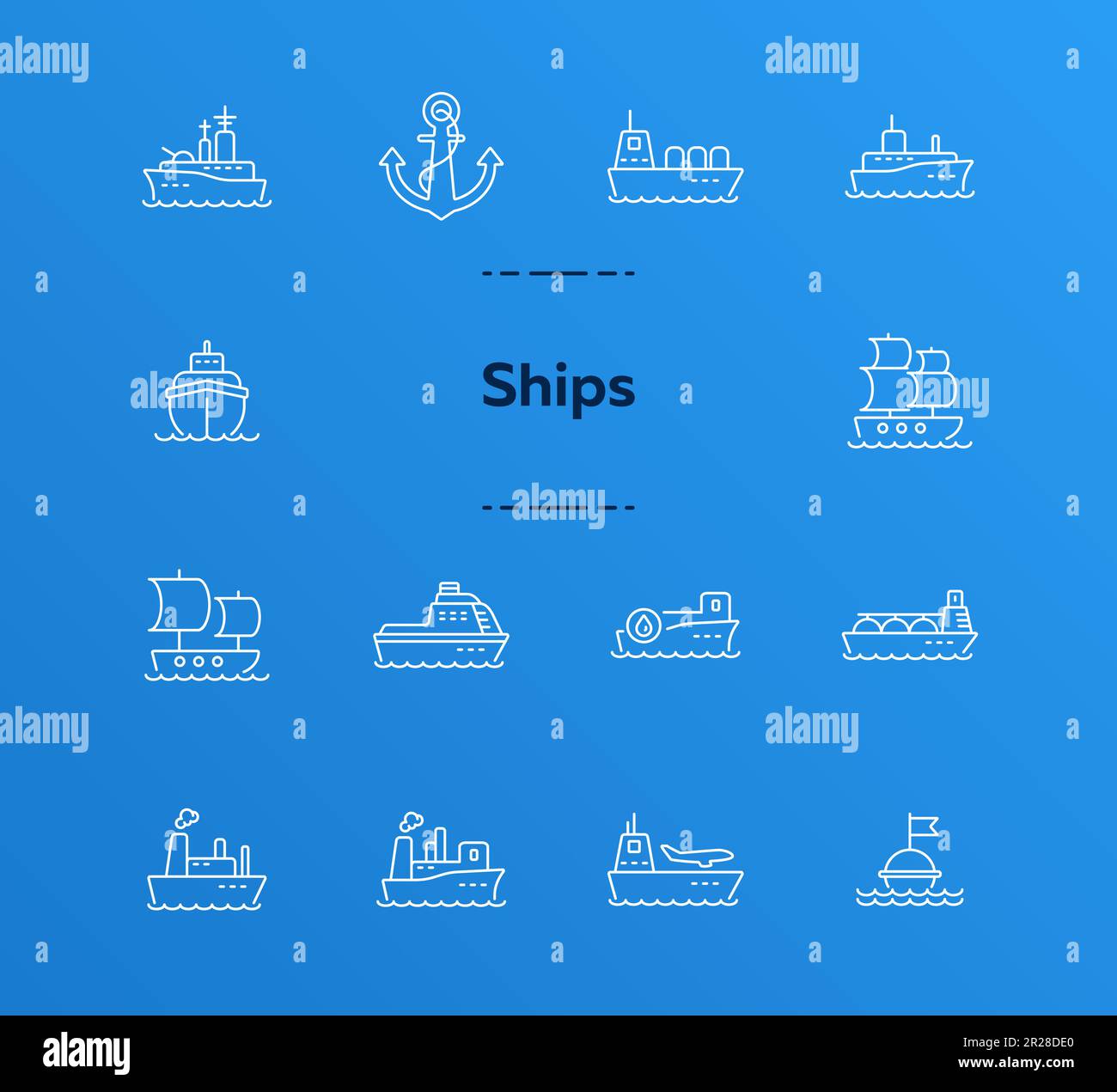 Ships line icon set Stock Vector Image & Art - Alamy