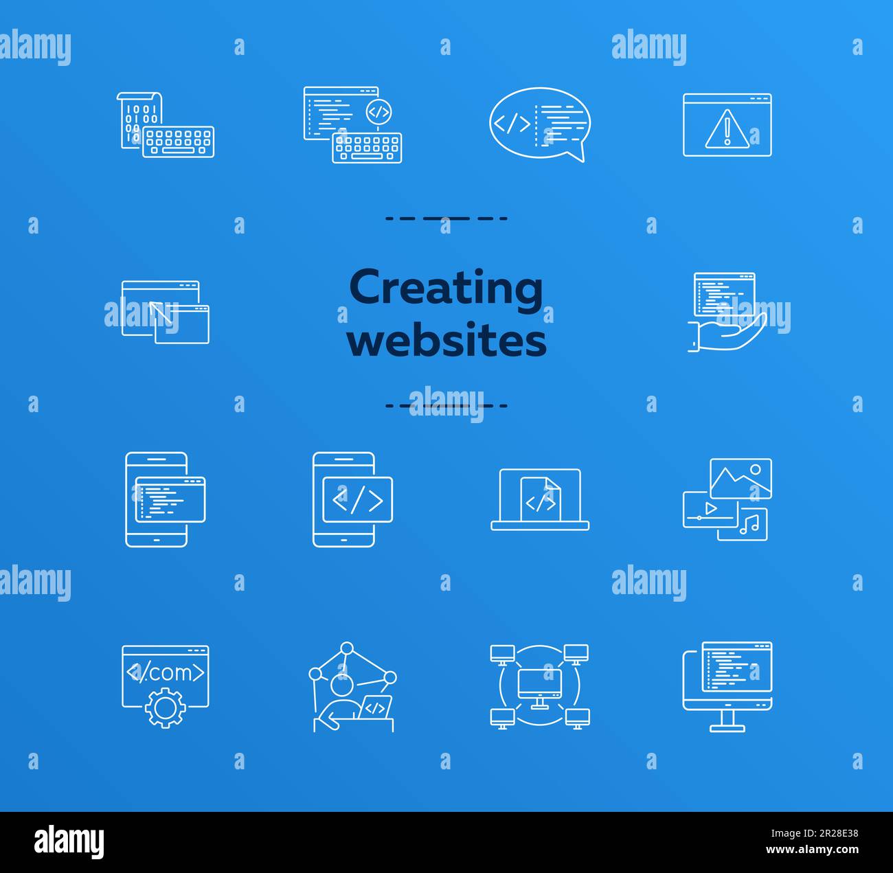 Creating websites icons Stock Vector Image & Art - Alamy