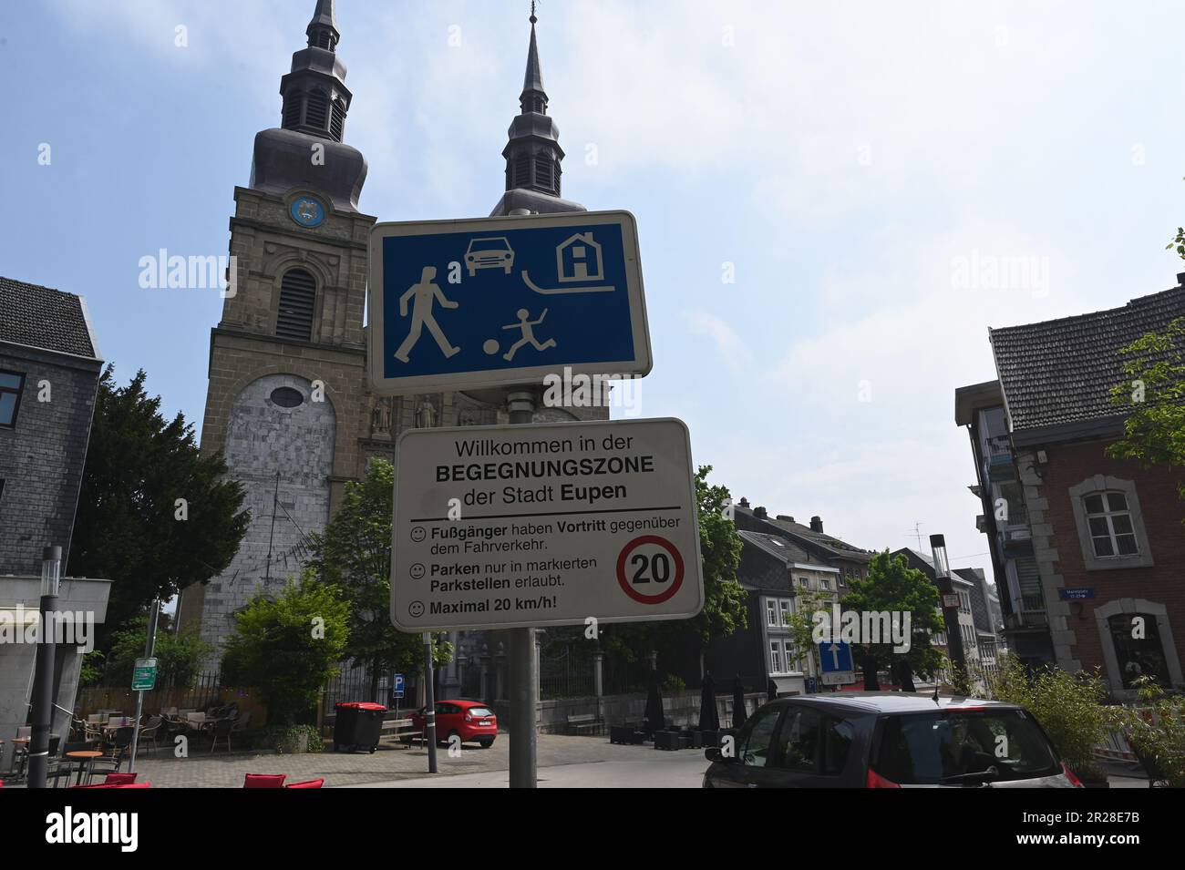 Eupen, Belgium. 14th May, 2023. Sign with the traffic rules in the ...