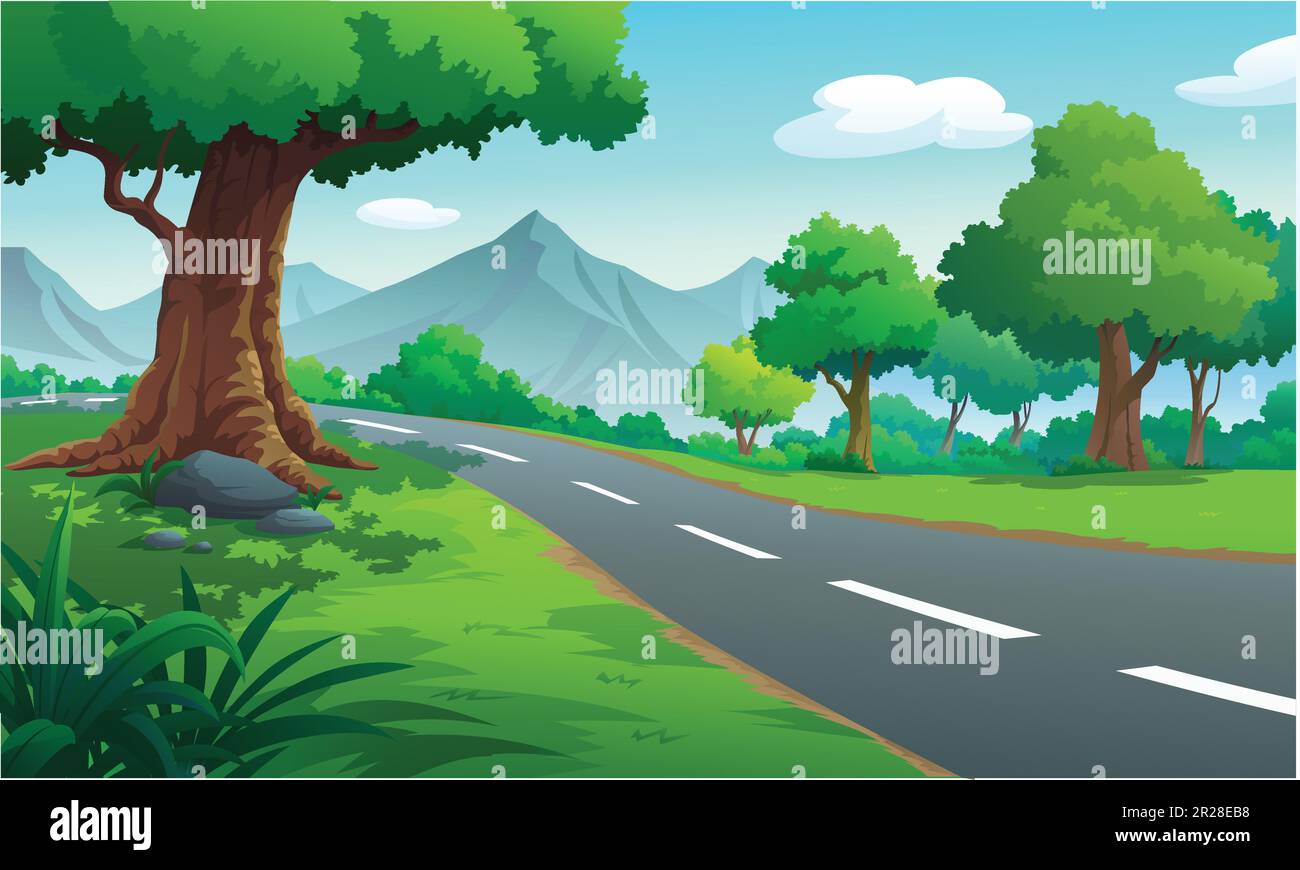 Vector illustration of a tree and graphic of jungle Stock Vector Image ...