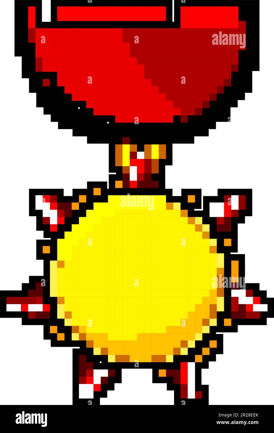 badge military medal game pixel art vector illustration Stock Vector ...