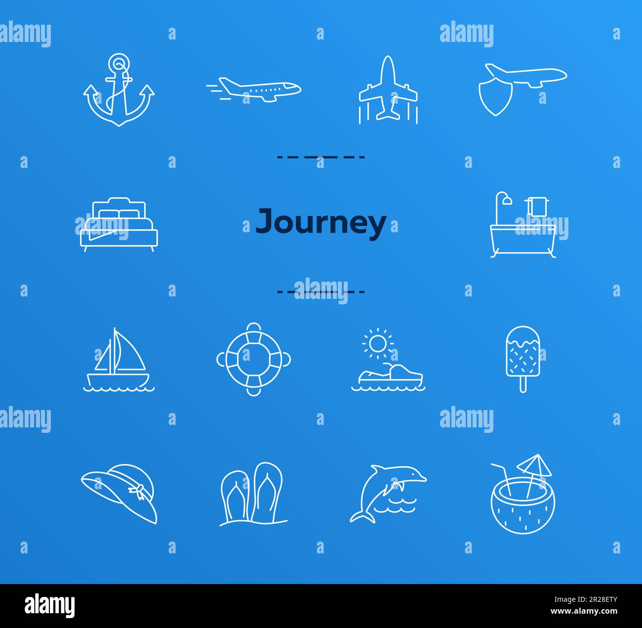 Journey line icon set Stock Vector Image & Art - Alamy