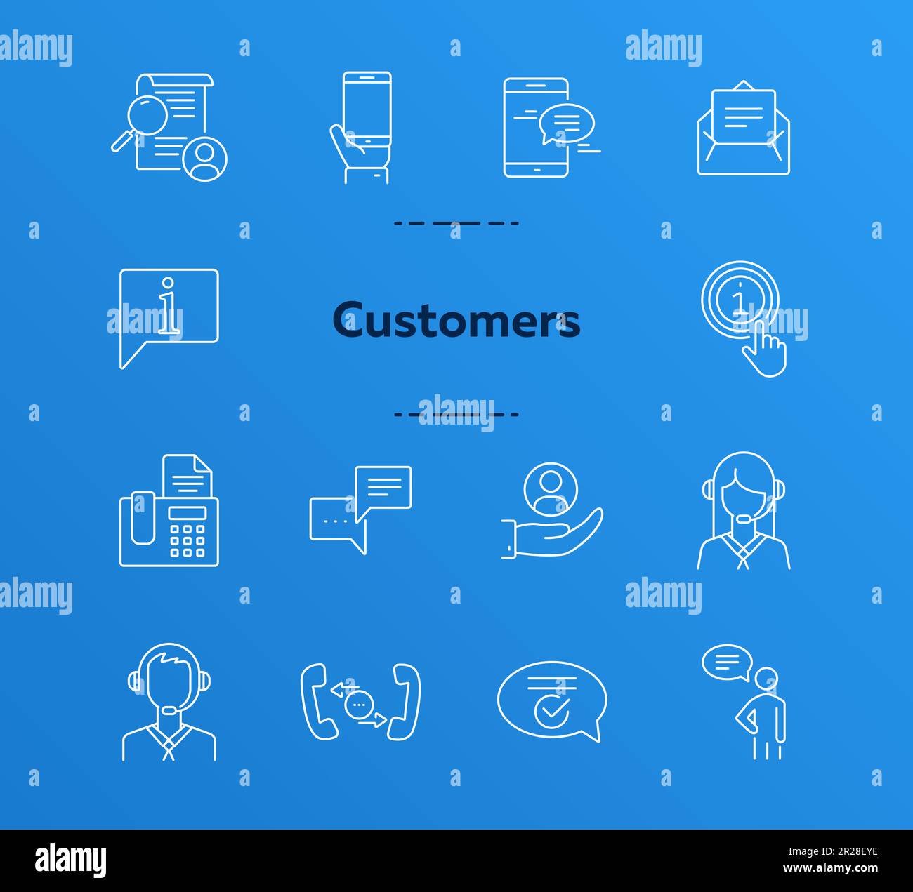 Customer support line icon set Stock Vector Image & Art - Alamy