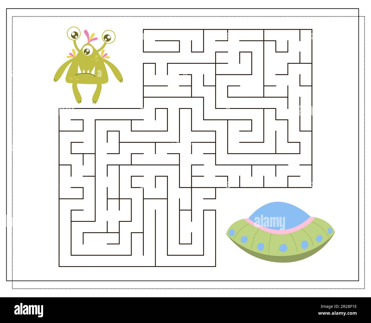 Maze, an educational game for children. Find the way from the cartoon ...