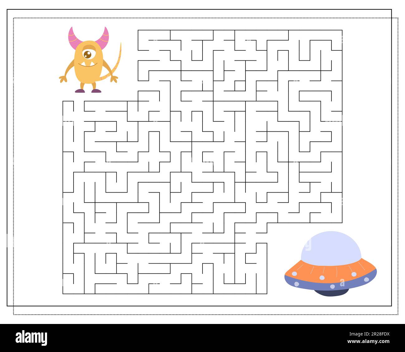 Maze, an educational game for children. Find the way from the cartoon ...