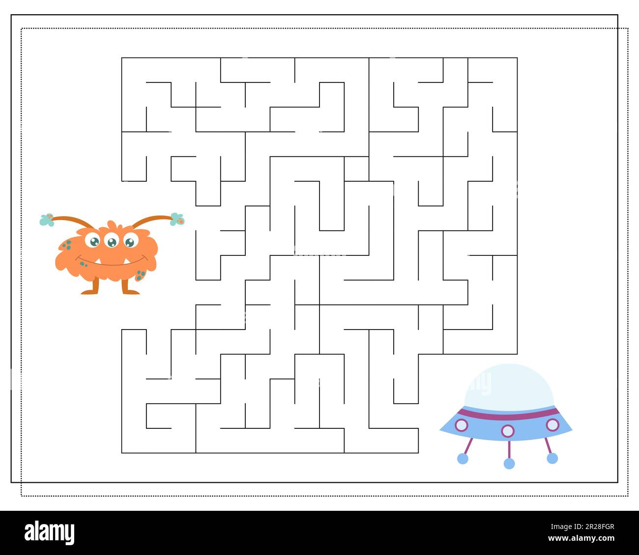 Maze, an educational game for children. Find the way from the cartoon ...