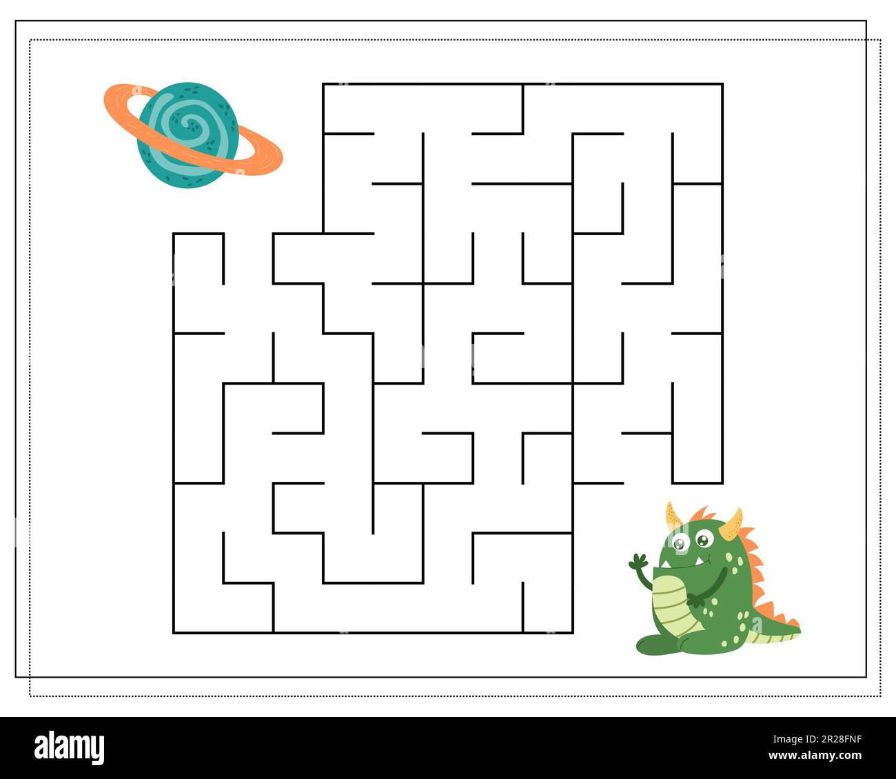 Maze, an educational game for children. Find the way from the cartoon ...