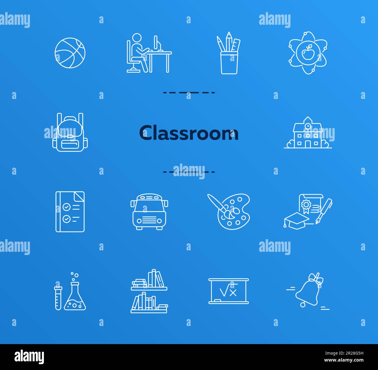 Classroom line icon set Stock Vector Image & Art - Alamy