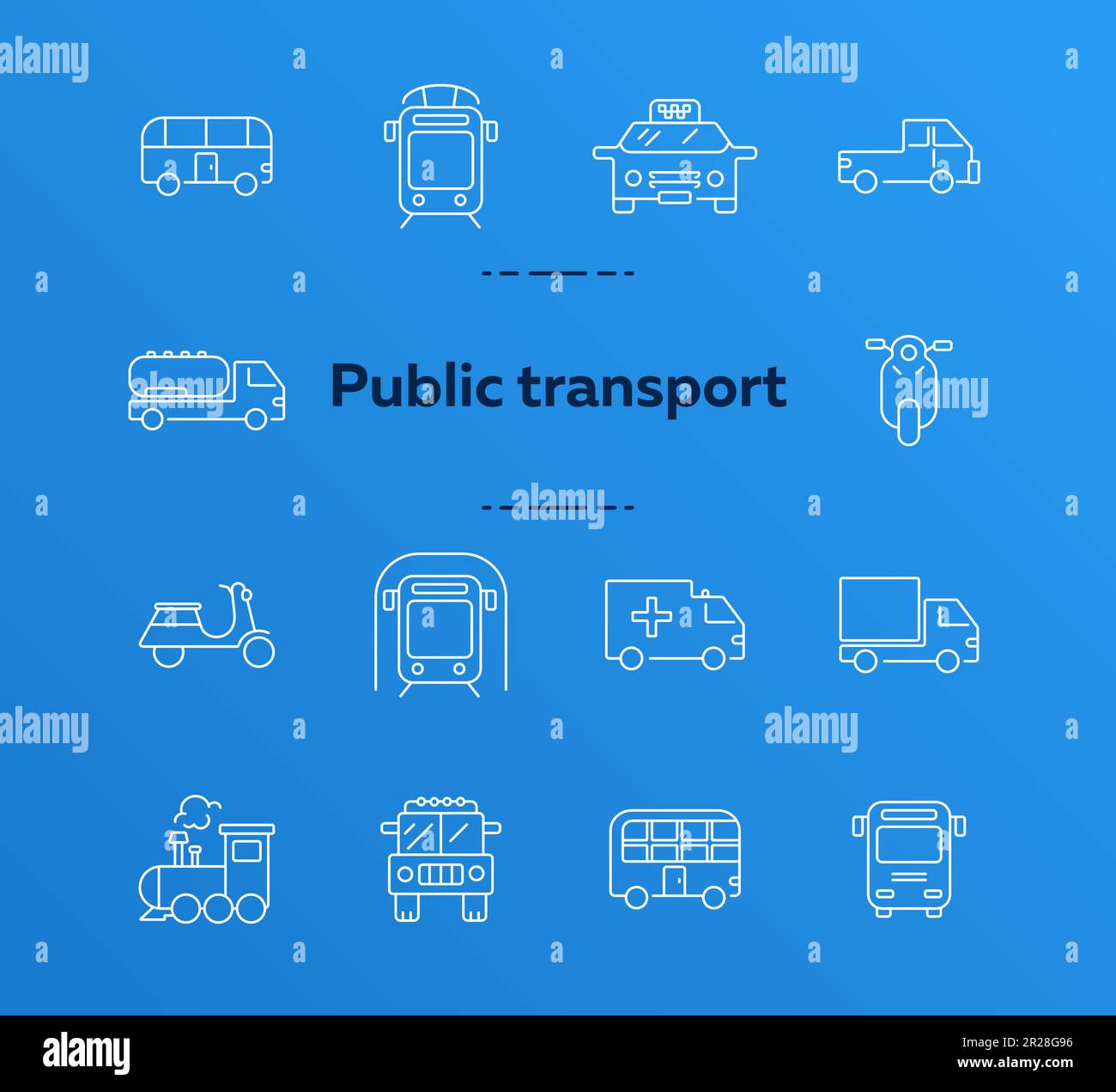Public transport line icon set Stock Vector Image & Art - Alamy