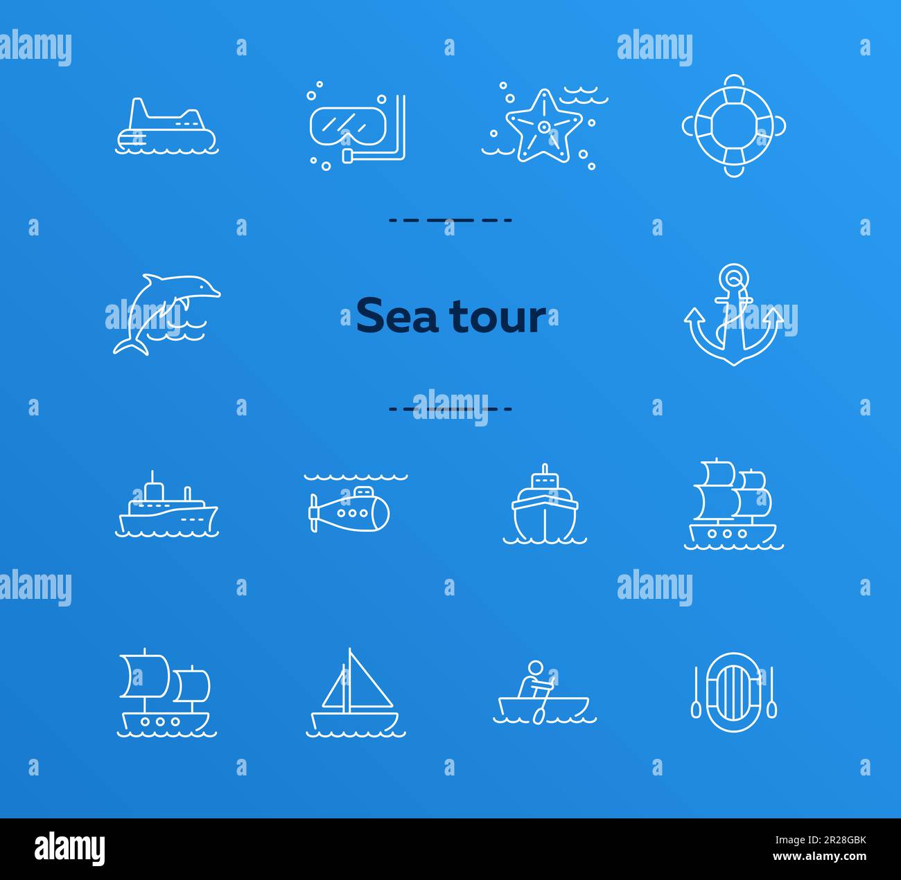 Sea transport line icon set Stock Vector Image & Art - Alamy