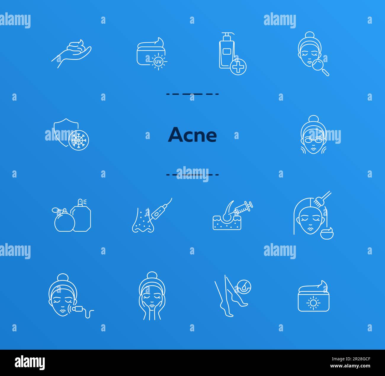 Acne line icon set Stock Vector Image & Art - Alamy