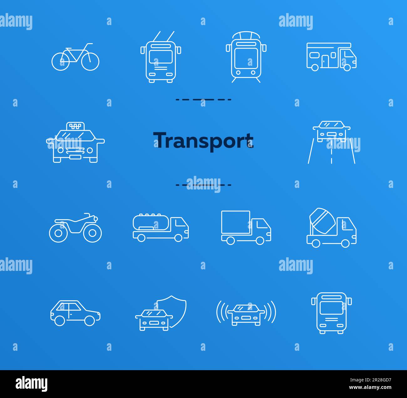 Transportation line icon set Stock Vector Image & Art - Alamy