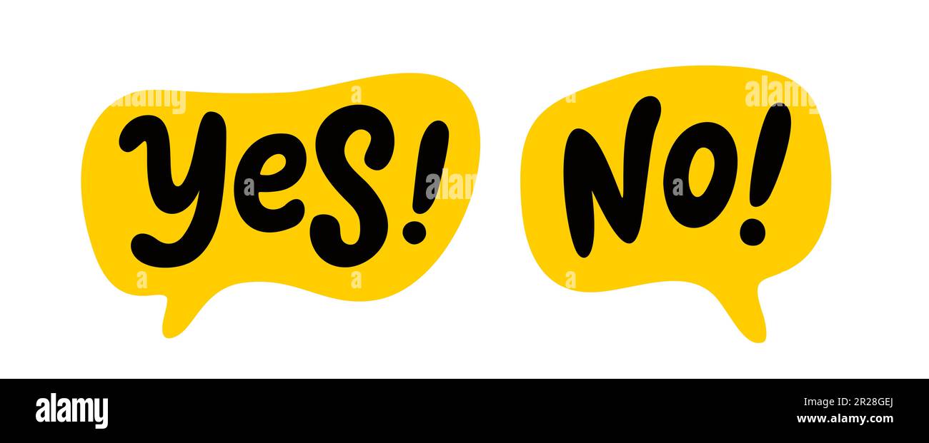 YES NO icon logo. Word yes no text on talk shape. Vector illustration ...