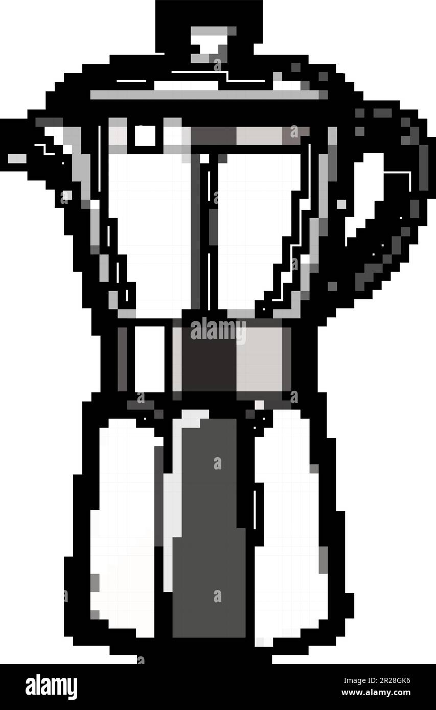 maker moka pot coffee game pixel art vector illustration Stock Vector ...