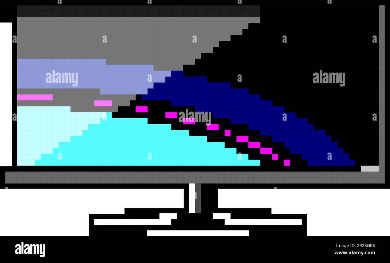 keyboard monitor pc gaming game pixel art vector illustration Stock ...