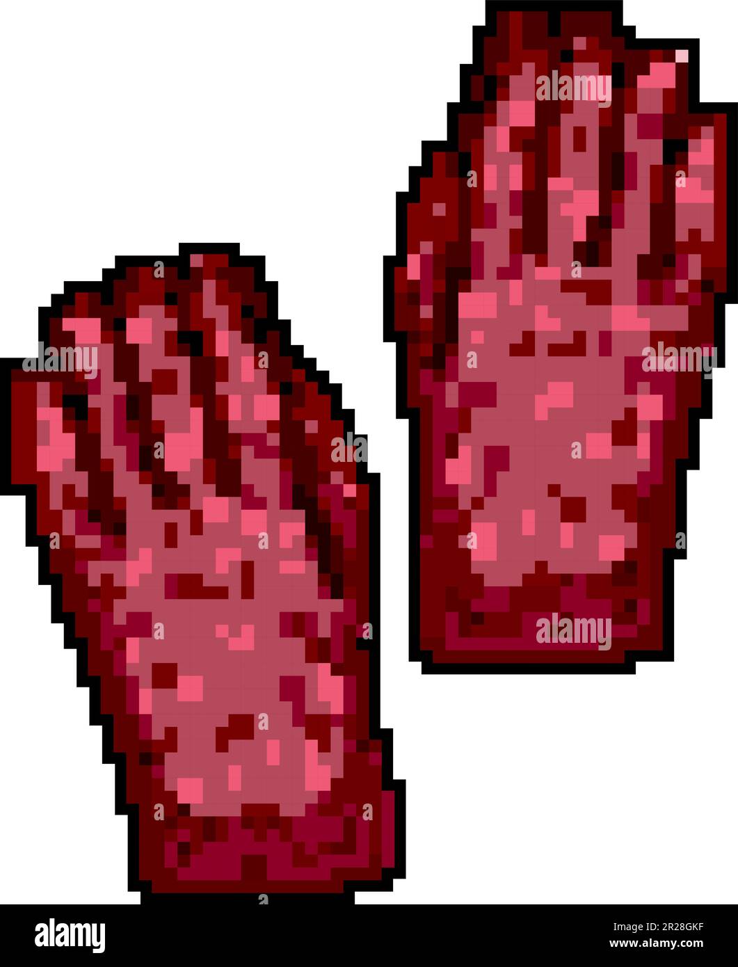 textile mittens gloves winter game pixel art vector illustration Stock ...