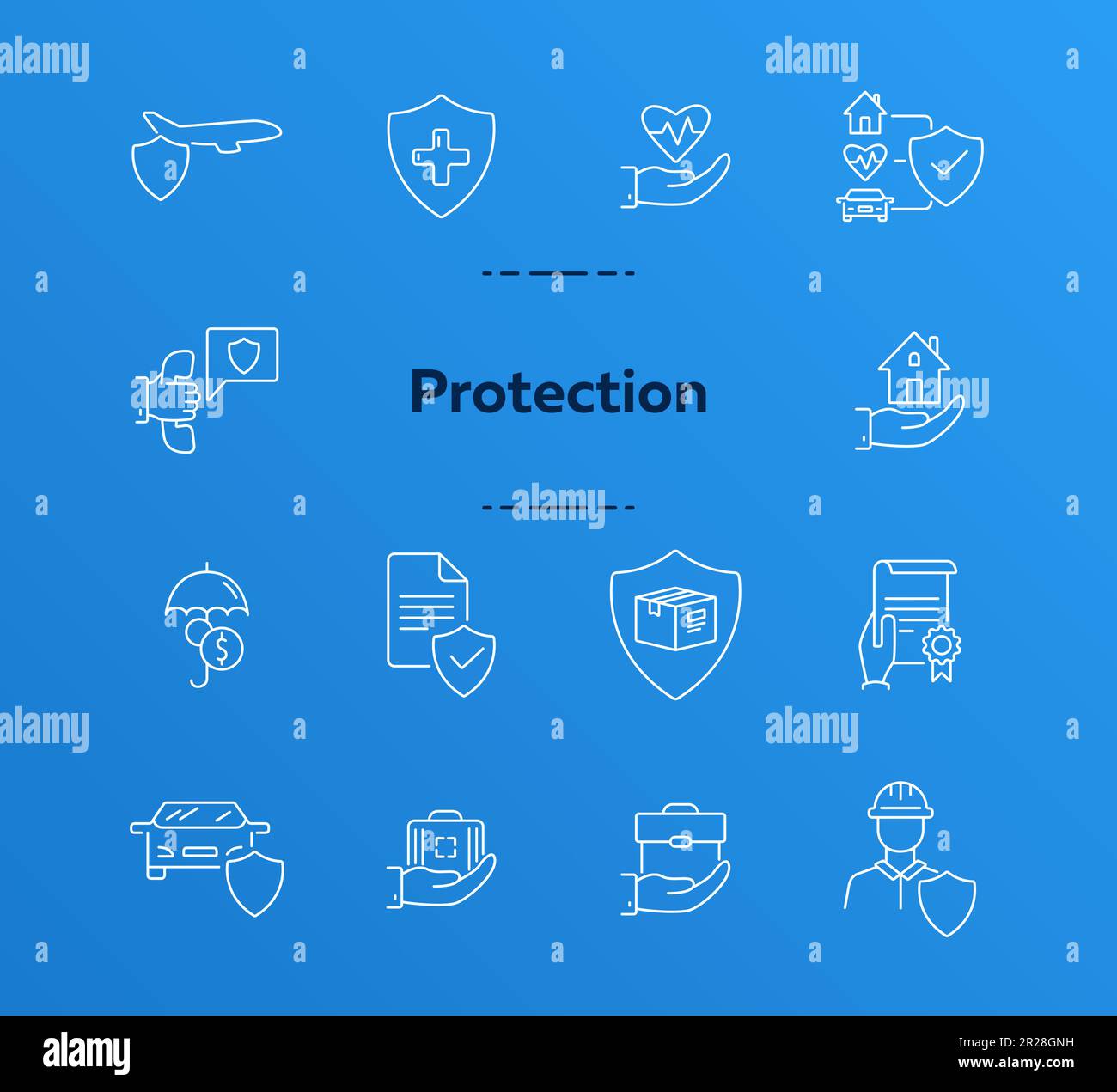 Protection line icon set Stock Vector Image & Art - Alamy