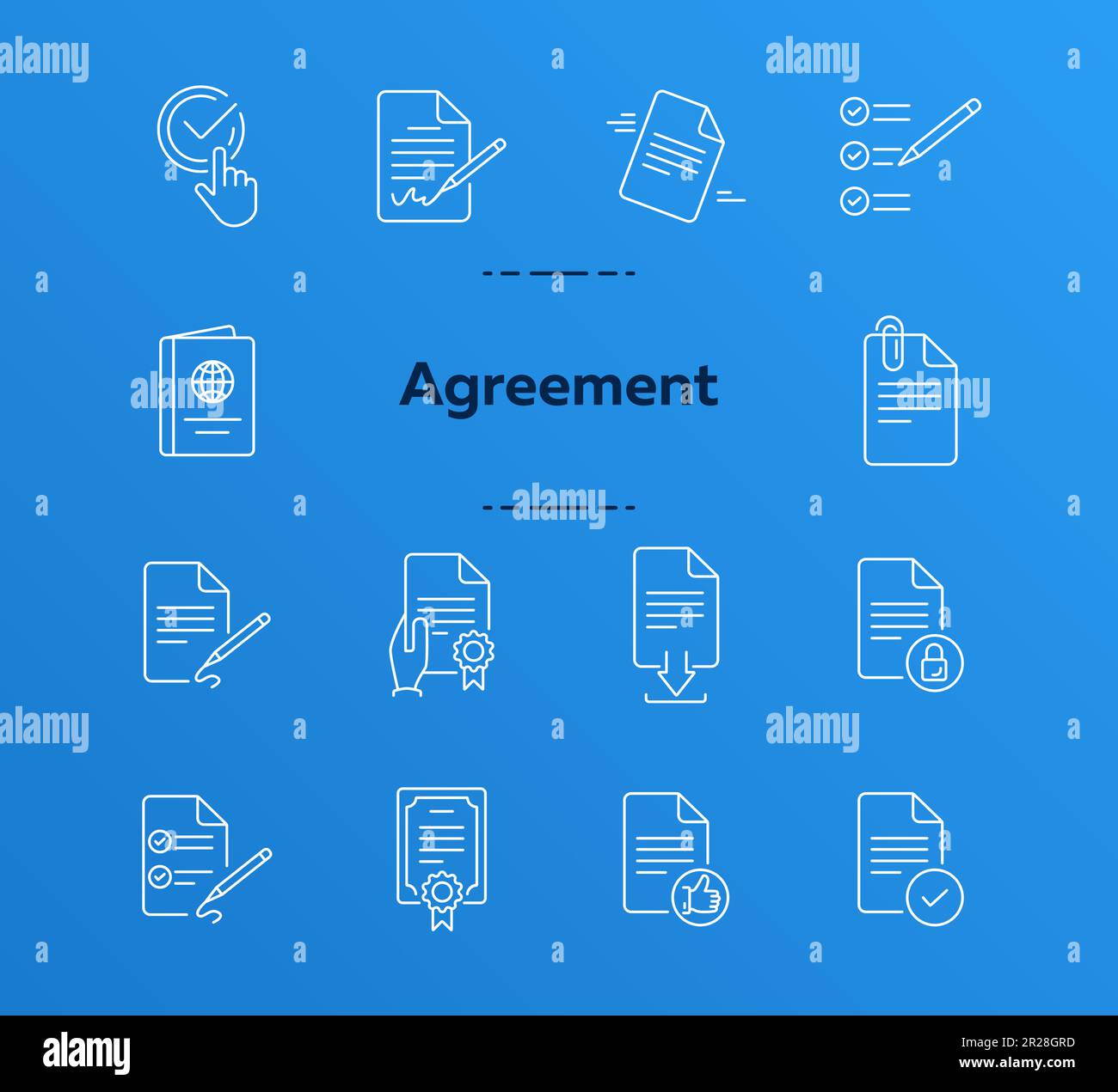 Agreement line icon set Stock Vector Image & Art - Alamy