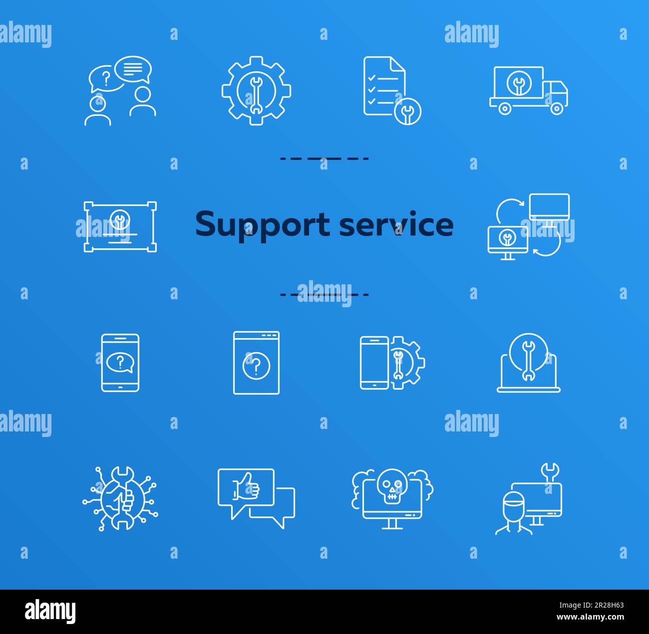 Support service line icon set Stock Vector Image & Art - Alamy