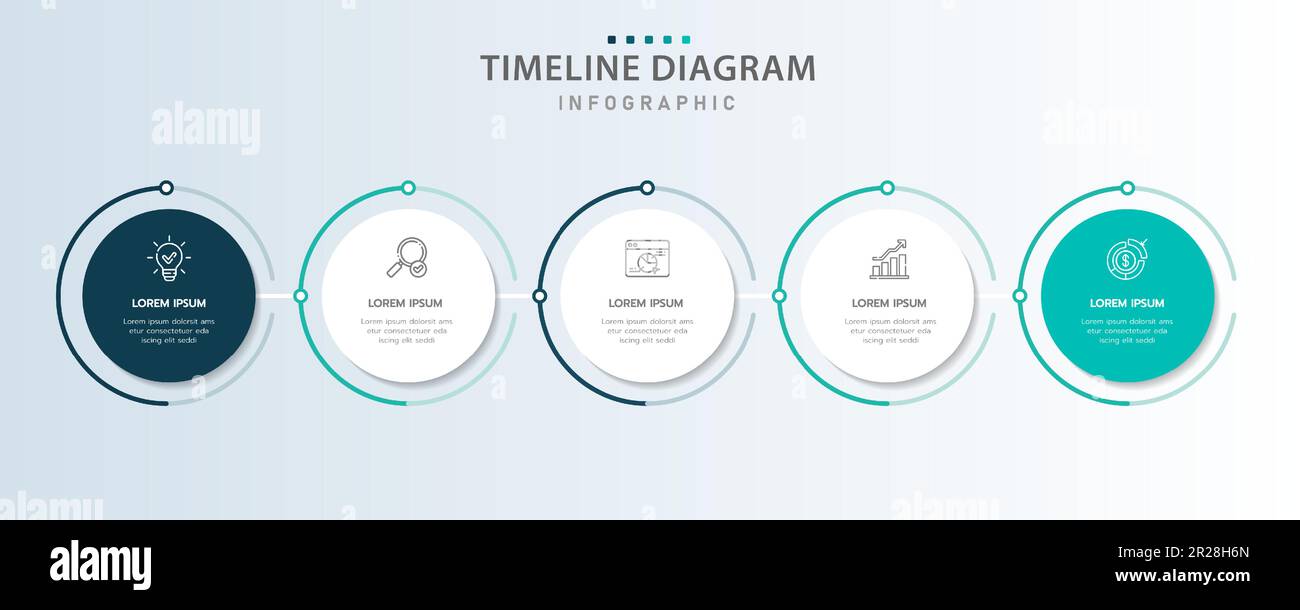 Infographic template for business. 5 Steps Modern Timeline diagram ...