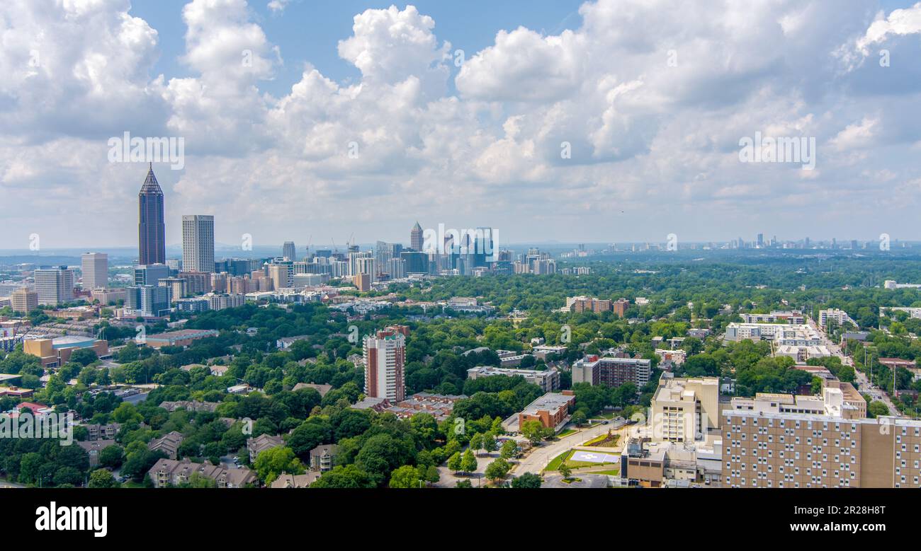 The downtown and Midtown Atlanta skyline from above the Jackson Street ...